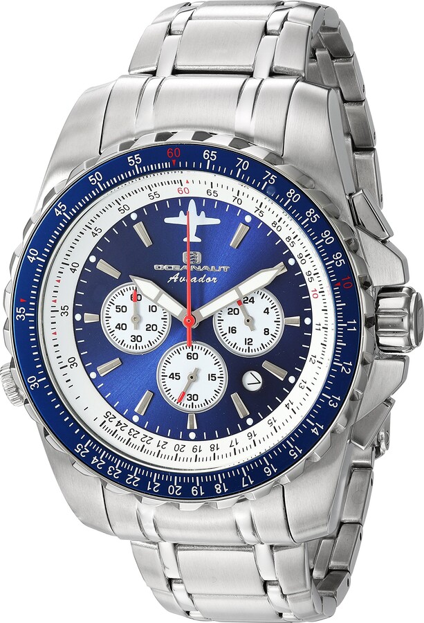 Oceanaut Men's Aviador Pilot Stainless Steel Quartz Watch with ...