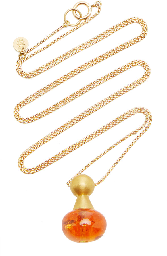 Mallary Marks Women's Buoy 22K Yellow Gold Garnet Necklace - Orange ...