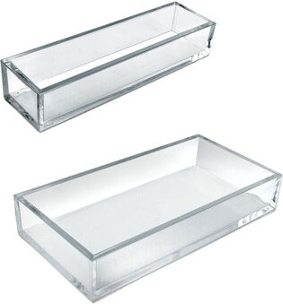 Azar Displays Deluxe 3 Piece Clear Acrylic Tray Set, Two Narrow ...