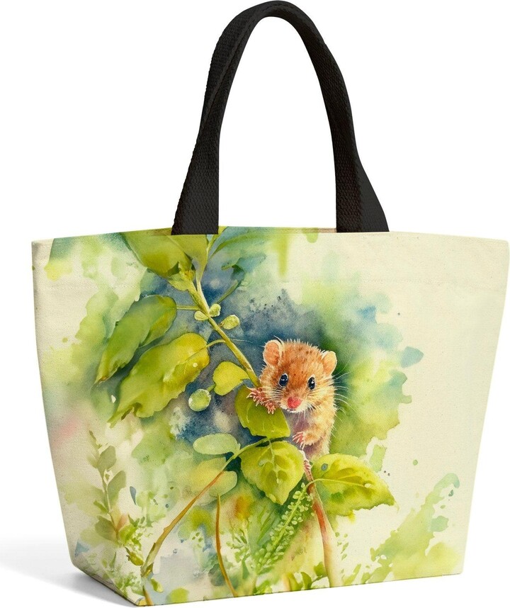 Warren Reed - Designer Dormouse Watercolour Beach Shopper Tote Bag ...