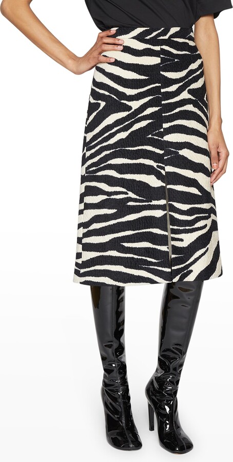 Dries Van Noten Shea Zebra Midi Skirt - ShopStyle