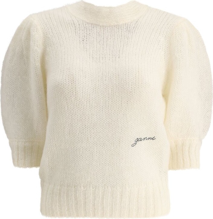 Ganni Logo-Embroidered High Neck Jumper - ShopStyle Sweaters