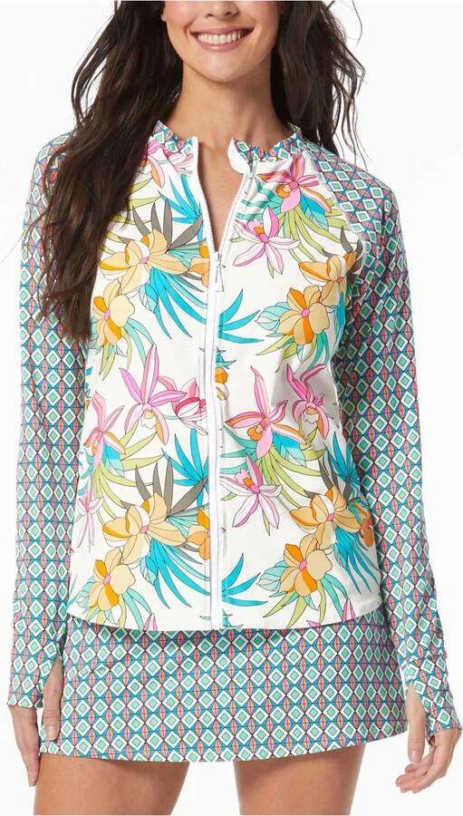 Beach House Women's Swim Mary Relaxed Fit Zip Front Rash Guard - ShopStyle