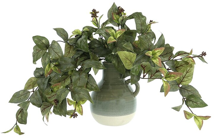 Creative Displays Ivy Arrangement In A Ceramic Vase With Handle - ShopStyle