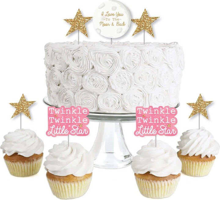 Big Dot of Happiness Pink Twinkle Twinkle Little Star - Dessert Cupcake ...
