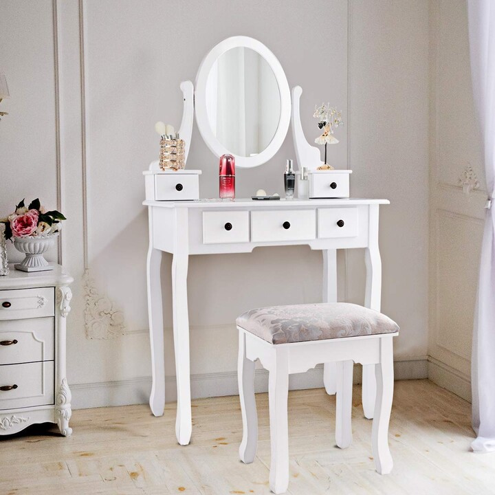 ReunionG Vanity Table Set w/Stool and Mirror - ShopStyle Bedroom