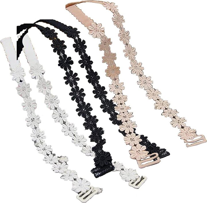 ShirazO Pairs Women Flower Lace Bra Straps Adjustable Shoulder Strap ...