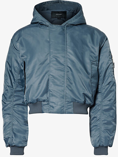 Entire Studios Mens Whale B-25 Brand-embroidered Boxy-fit Hooded Shell ...