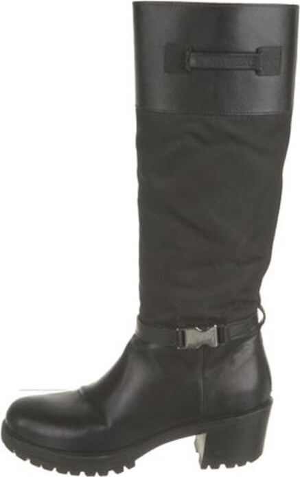 Prada Linea Rossa Leather Riding Boots - ShopStyle