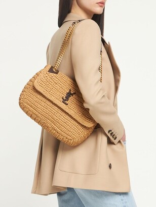Saint Laurent medium Niki raffia shoulder bag - ShopStyle