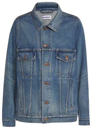 Reba Studded Distressed Denim Jacket - ShopStyle