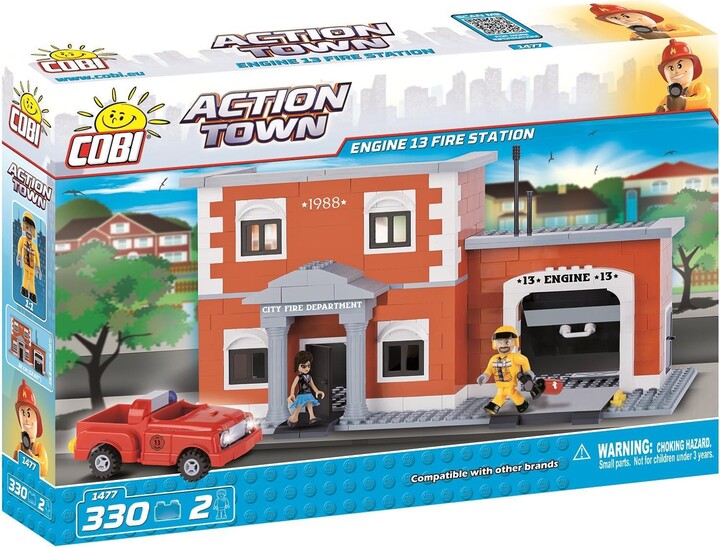 Cobi Fire Station With Patrol Vehicle Toy Building Blocks 330 Piece ...