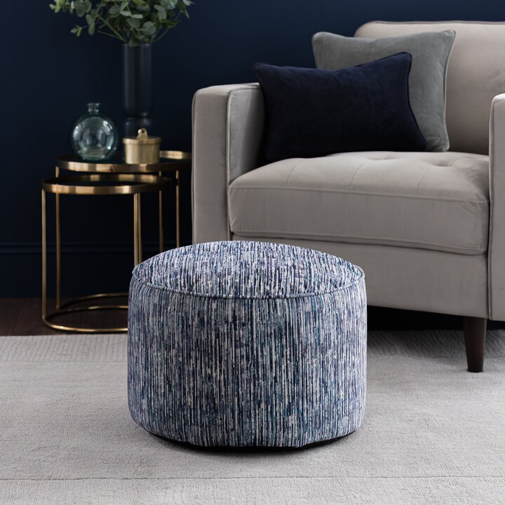 Dunelm Reva Stripe Pouffe Blue - ShopStyle Chaise & Lounges