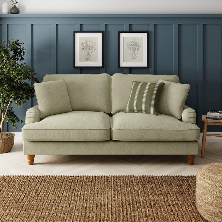 Dunelm Beatrice Tonal Chenille 3 Seater Sofa Sage (Green) - ShopStyle