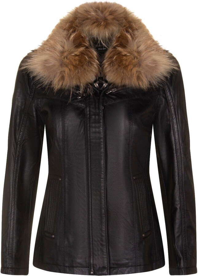 Infinity Leather Slim Fit Leather Parker Jacket-Millom - Black - ShopStyle