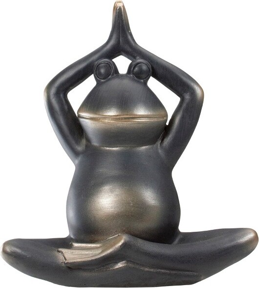 Northlight 12" Yoga Frog In Prayer Position Outdoor Garden Statue ...