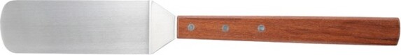 Winco Giant Solid Turner with Offset, Stainless Steel Blade, Wooden ...