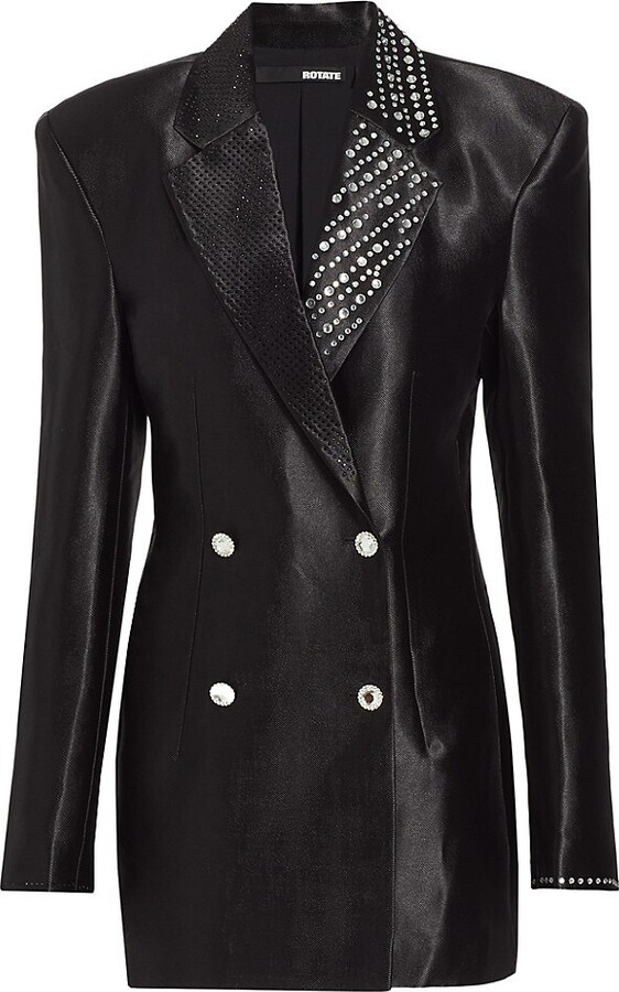 Rotate by Birger Christensen Rhinestoned Double-Breasted Blazer ...