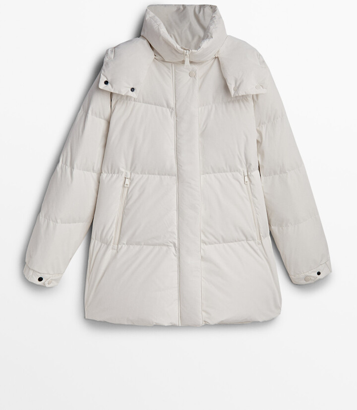 Massimo Dutti Padded Technical Jacket With Down And Feather Filling ...