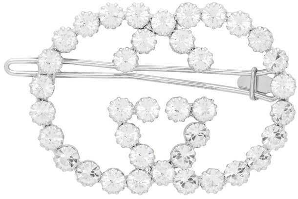 Gucci Silver Crystal GG Barrette - ShopStyle Jewelry