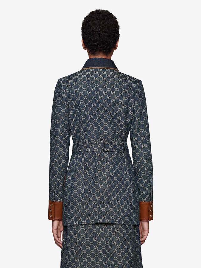Gucci GG pattern denim jacket - ShopStyle