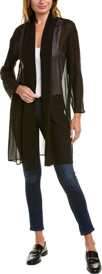 Eileen Fisher Sheer Silk Duster - ShopStyle Casual Jackets