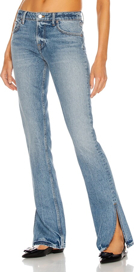 GRLFRND Hailey Low Rise Slim Boot in Denim-Medium - ShopStyle