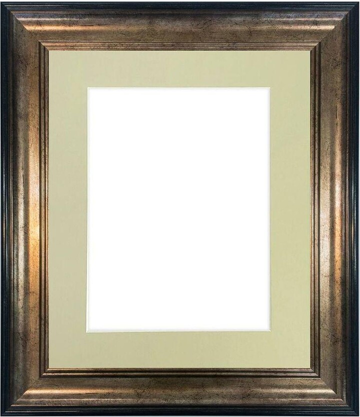 Frames & Mirrors 4U Scandi Black & Gold Frame with Light Grey Mount for ...