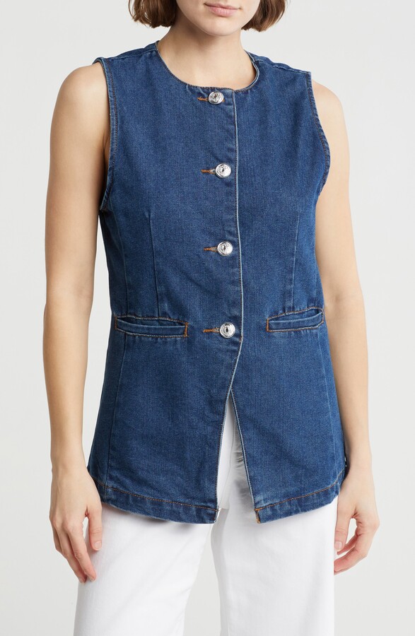 Vigoss Denim Suit Vest - ShopStyle