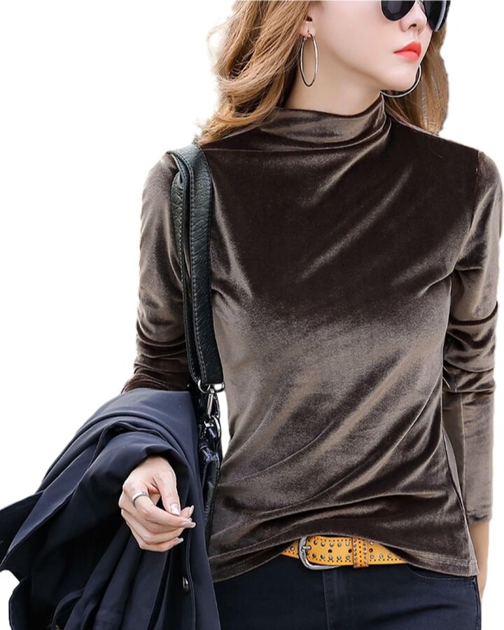 Mecnias Women's Velvet Shirt - ShopStyle Tops