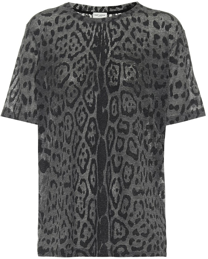 Saint Laurent Leopard-print T-shirt - ShopStyle