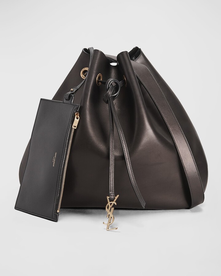 Saint Laurent Large Drawstring Leather Hobo Bag - ShopStyle