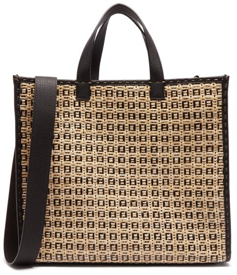 Fendi Ff Faux-raffia Tote Bag - Beige Multi - ShopStyle