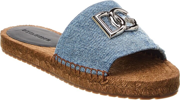 Dolce & Gabbana Logo Denim Espadrille Sandal - ShopStyle