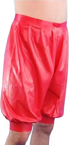 YGZHANYUANOKU Red Loosely Latex Bloomers Rubber Yoga Pants Boxer Shorts ...