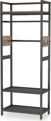 Tribesigns Small Heavy Duty Clothes Rack with Shelf and Hanging Rod ...