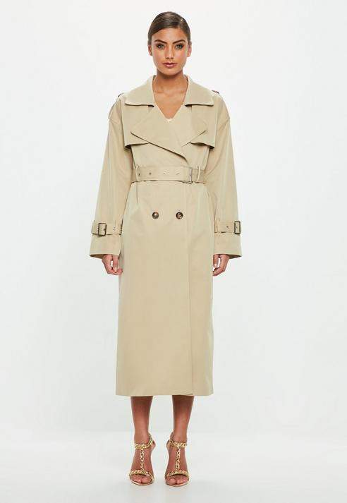 Missguided Camel Trench Coat - ShopStyle
