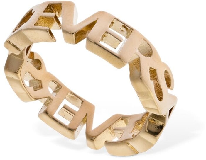 Versace Logo Lettering Thick Ring - ShopStyle