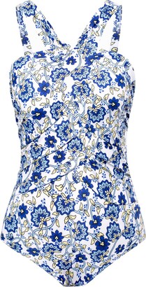 Hanna Nikole Women's One-Piece Swimsuits Oversize One Piece Cross Neck ...