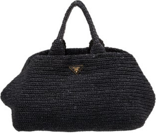 Prada Raffia Tricot Tote - ShopStyle