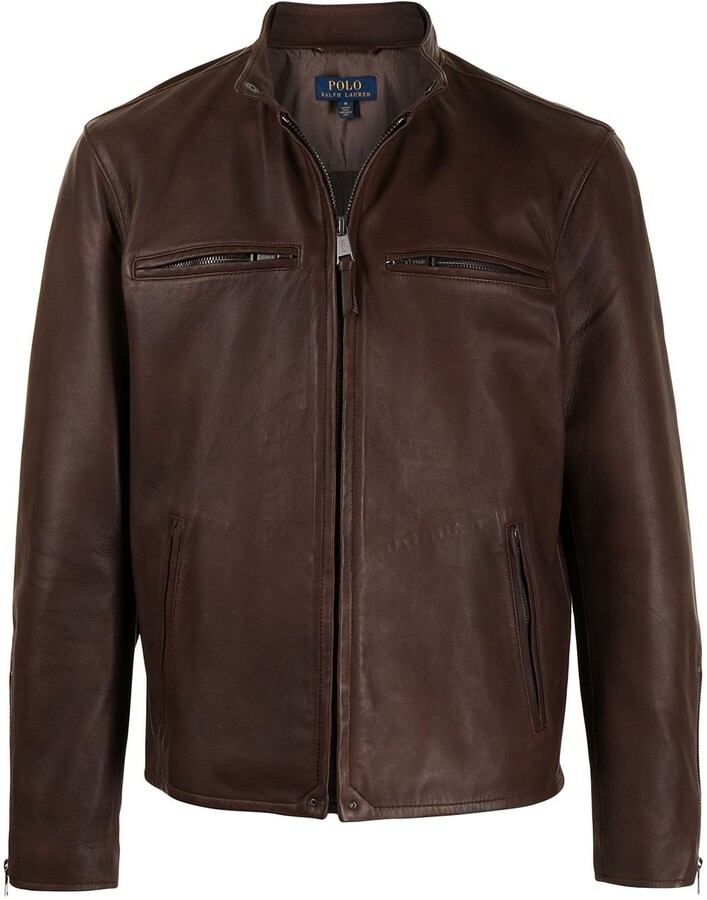 Polo Ralph Lauren Lambskin Cafe Racer Jacket - ShopStyle Outerwear