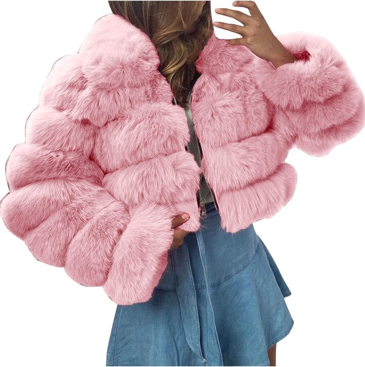 FunAloe Fuzzy Jackets For Women Faux Fur Jacket Women Furry Jackets For ...