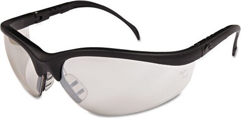 MCR Safety Klondike KD1 Series Black Safety Glasses with Clear Mirror Lenses - Box of 12 ...