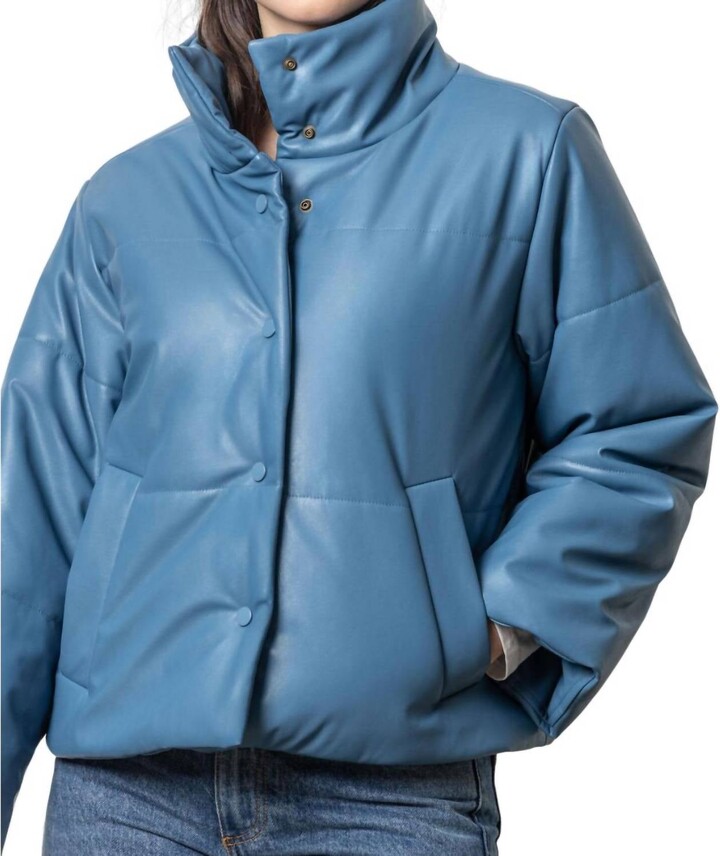 Lilla P Faux Leather Quilted Jacket In Stream - ShopStyle