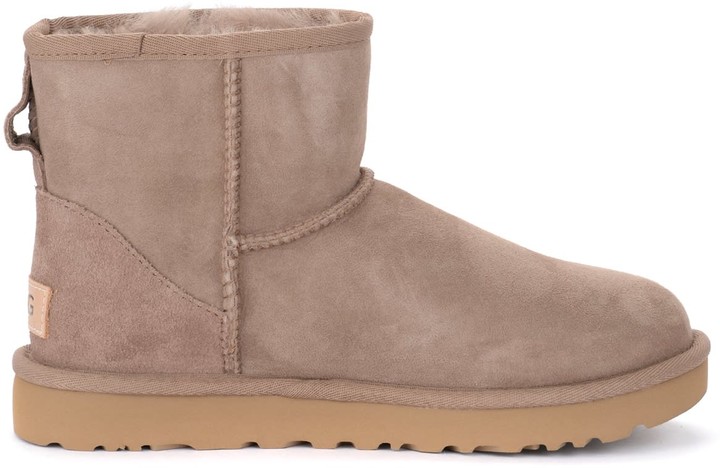 UGG Classic Ii Mini Ankle Boot In Caribou Color In Reversed Sheepskin ...