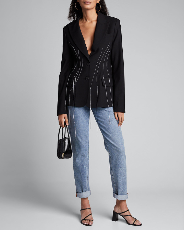 Monse Fitted Blazer with Falling Threads - ShopStyle