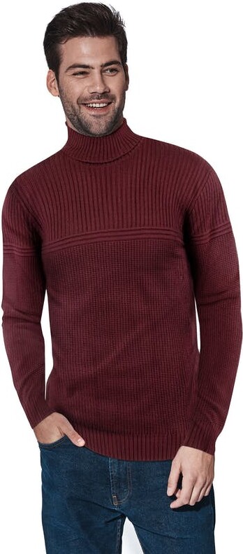 X-Ray X RAY Cable Knit Turtleneck Sweater - Red - ShopStyle