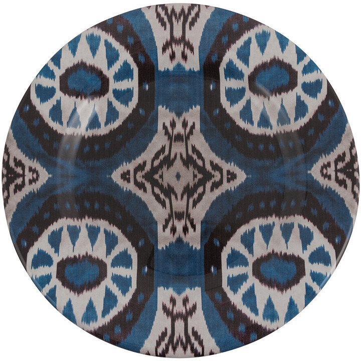 LES OTTOMANS Ceramic Ikat Dinner Plate - Blue/White - ShopStyle