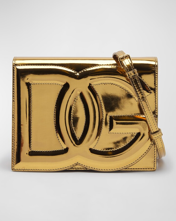 Dolce & Gabbana Logo Flap Metallic Shoulder Bag - ShopStyle