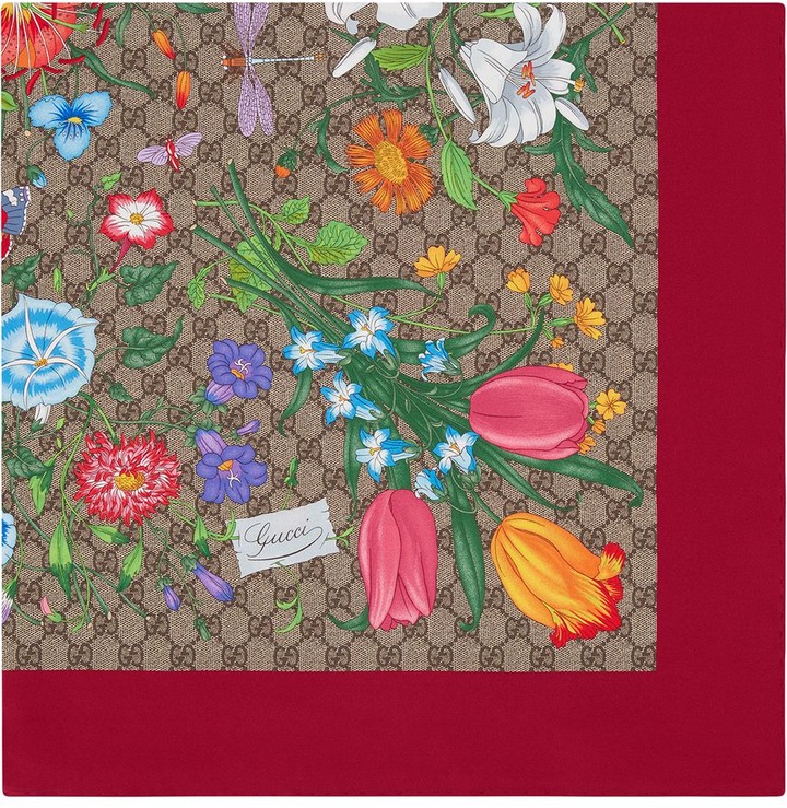 Gucci Flora pattern scarf - ShopStyle Scarves & Wraps